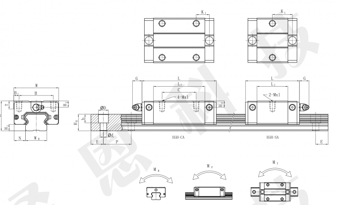 GEH20SA Cnc Linear Guide Lathes Rail Linear Slide Rail For Cutting Machine