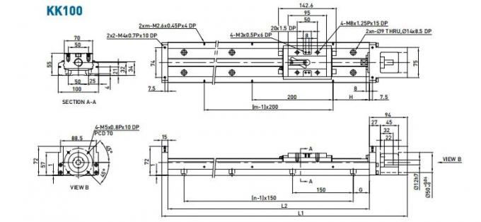 HIWIN Replacement Single Axis Robot Linear KK Module KK40 KK60 KK86 KK100 KK130