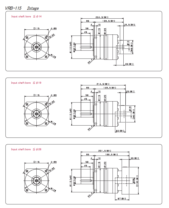 VRB Series 115 Shimpo Reducer Nidec Shimpo Gearbox Planetary Gearbox ...