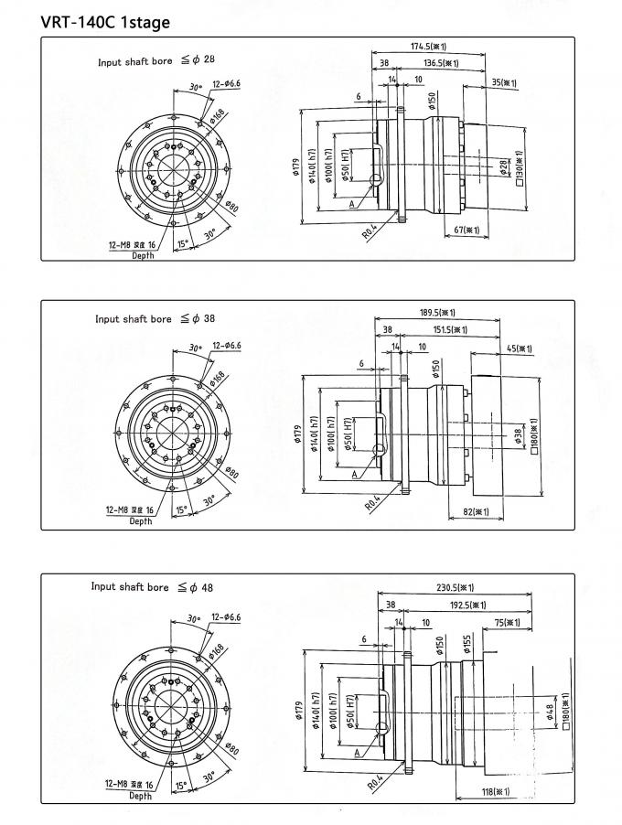 VRT Series Planetary Gearbox Reducer Shimpo Reducer For Servo Motor